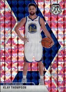 2019-20 panini mosaic prizm pink camo #80 klay thompson golden state warriors basketball card