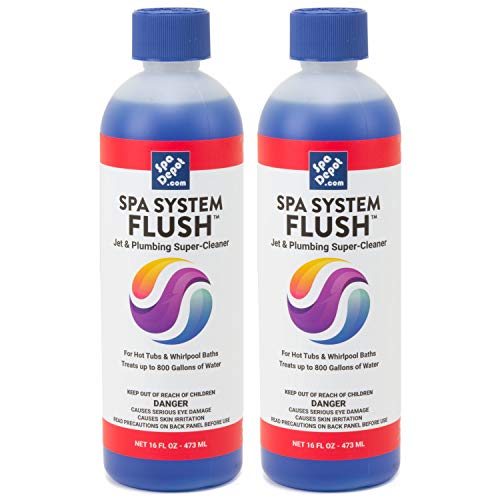 Spa System Flush Super-Cleaner: Hot Tub & Jetted Whirlpool Bath Oily Grime Plumbing Purge 16oz. (2)