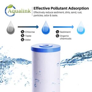 AQUALINK 5 Micron 10" x 4.5" Whole House Sediment Activated Carbon Water Filter Compatible with GE FXHTC, GXWH40L, GXWH35F, GNWH38S Universal Water Filter System 2pack.