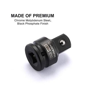 CASOMAN 1/2 Inch Drive 1/2" Female x 3/4" Male Impact Adapter, Cr-Mo Steel, 1/2"F to 3/4"M Socket with Friction Ball