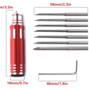 YoungRC Model Scriber Resin Carved Scribe Line panel line scriber Hobby Model Cutting Tool with 7 Blade 0.1/0.2/0.4/0.6/0.8/1.0/2.0mm for Gundam Model