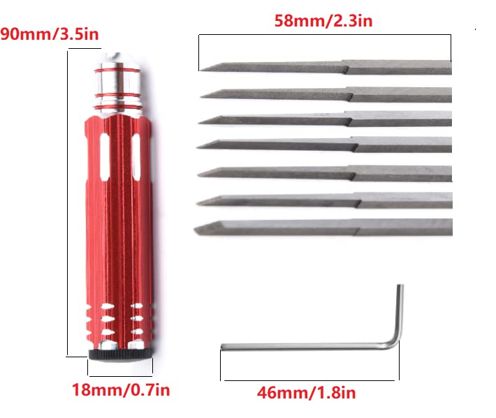 YoungRC Model Scriber Resin Carved Scribe Line panel line scriber Hobby Model Cutting Tool with 7 Blade 0.1/0.2/0.4/0.6/0.8/1.0/2.0mm for Gundam Model