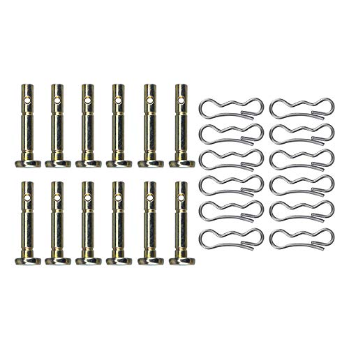 Xinghai 738-04124A Shear Pins & 714-04040 Cotter Pins - Replacement Snowblowers Shear Pin Kit, Compatible with Cub Cadet 738-04124 MTD Troy Bilt 738-04155 Snow Throwers (12 Pack)