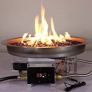 Celestial 19" Round Remote Control Fire Pit Burner Kit, Commercial Grade, Stainless Steel, Electronic Ignition, Propane