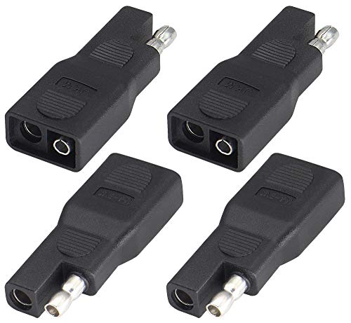 zdyCGTime SAE to SAE Polarity Reverse Adapter 2Pin SAE Connector Extension Solar Panel Power SAE Male to Female Plug Adapter Connectors,for Quick Disconnect Extension Cable(4Pack)