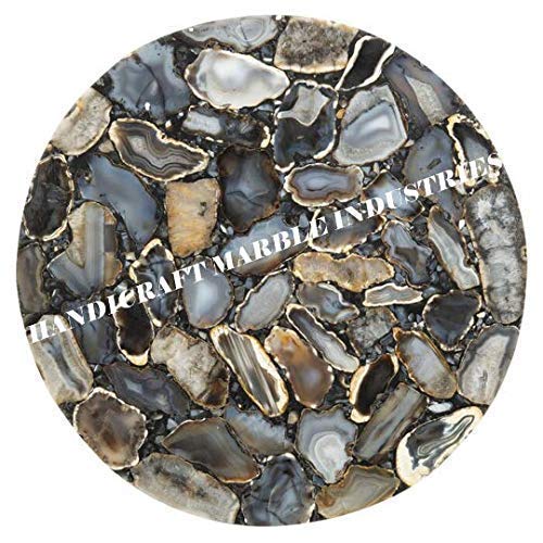 Best for GIFT Natural Agate Table, Agate Table Top, Agate Table, Agate Stone Table, Round Agate Table, Gemstone, Quartz, Customized Agate Stone Table