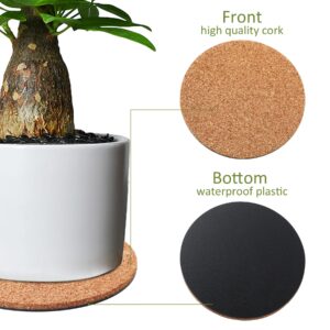 Cork Plant Coasters,Augshy 4 Pieces Cork Plant Mats for Indoor Plants and Garden Pots,Plant Saucer for Indoors (4 Inches,6 Inches)