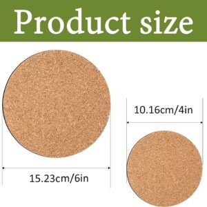 Cork Plant Coasters,Augshy 4 Pieces Cork Plant Mats for Indoor Plants and Garden Pots,Plant Saucer for Indoors (4 Inches,6 Inches)