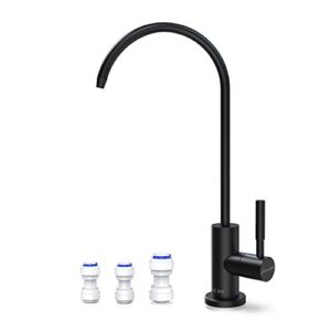 frizzlife ro water filter faucet- drinking water faucet fits most reverse osmosis system & water filtration system-sus304 stainless steel, black