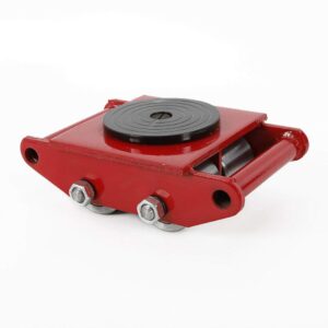 Industrial Machinery Mover Machinery Skate Dolly Machine Dolly Skate Machinery Roller Mover Cargo Trolley (Red+Steel Wheel - 6T/13,200lbs)