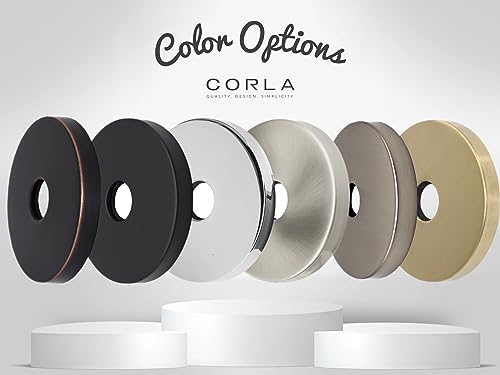 Corla Modern Shower Arm Flange 3.5” Extra Large | Universal Escutcheon Replacement Cover Plate (Matte Black)