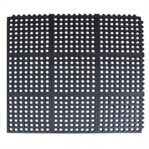 anti-fatigue rubber floor mat - nanbowang commercial grade grease resistant non-slip recycle tyre floor mats for restaurant kitchen bar garden outdoor wet area(36"x 36") black