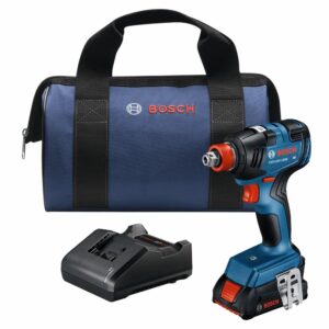 bosch gdx18v-1800b12 18v two-in-one 1/4 in. and 1/2 in. bit/socket impact driver/wrench kit with 2 ah standard power battery