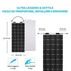 Renogy 100 Watt 12 Volt Extremely Flexible Monocrystalline Solar Panel & One Pair of 10ft. 10AWG Adaptor Kit Solar Cable PV with Female and Male Connectors, Connect Solar Panel and Charge Controller