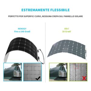 Renogy 100 Watt 12 Volt Extremely Flexible Monocrystalline Solar Panel & One Pair of 10ft. 10AWG Adaptor Kit Solar Cable PV with Female and Male Connectors, Connect Solar Panel and Charge Controller