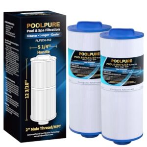 POOLPURE 5CH-352 Spa Filter Replaces PPM35SC-F2M, Marquis Spa 20042, 20092, 70-0240, 370-0242, 370-0243, Filbur FC-0196, 2" Male Thread/MPT Hot Tub Filter, 2 Pack