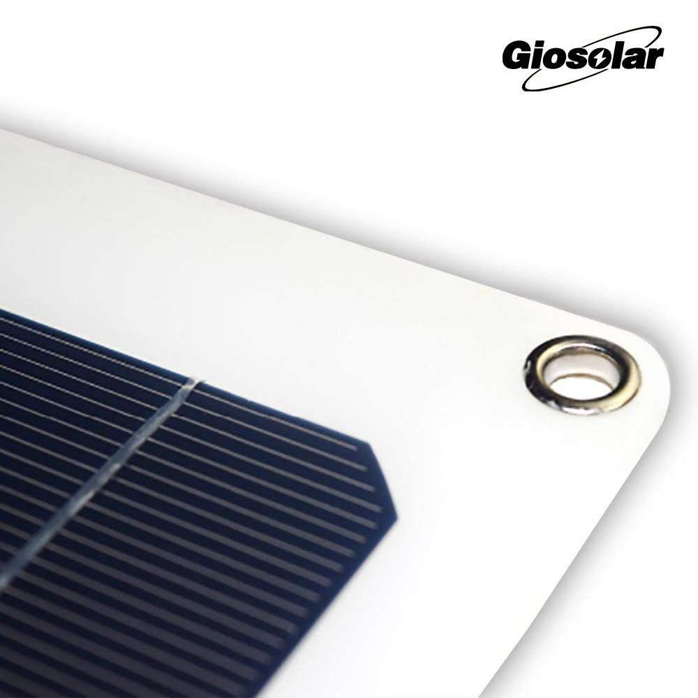 Giosolar 120W Flexible Solar Panel Kit for Truck Portable Monocrystalline Solar Module with LCD Charge Controller + Cables for 12V Battery Charging