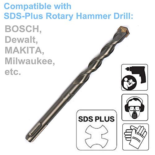 10PCS, 5/32" x 7" SDS Plus Hex Rotary Hammer Drill Bits for Concrete Screw, Rotary Drill Bit 5/32, SDS Plus Bits