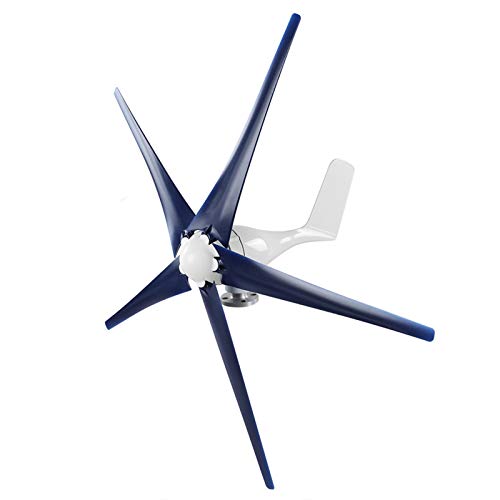 Wind Turbine Generator, Windmill Generator 800W Wind Turbine Businesses 5 Blade Wind Controller Turbine Generator Kit for Boats, Terraces, Cabins or Home(Blue 48V)