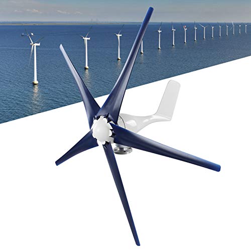 Wind Turbine Generator, Windmill Generator 800W Wind Turbine Businesses 5 Blade Wind Controller Turbine Generator Kit for Boats, Terraces, Cabins or Home(Blue 48V)