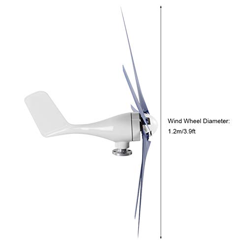 Wind Turbine Generator, Windmill Generator 800W Wind Turbine Businesses 5 Blade Wind Controller Turbine Generator Kit for Boats, Terraces, Cabins or Home(Blue 48V)