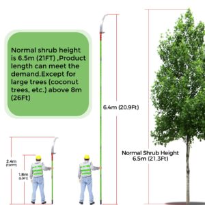 Scalebeard Manual Pole Saw,7.8-26 Ft Extendable Pole Saws for Tree Trimming with Sharp Steel Blade,Lightweight & High Strength Pole Pruner for High Reach Trimming,Palm Tree Maintenance(Bags Included)