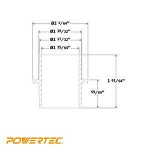 POWERTEC 70297 Modular Step 4 in 1 Adapter - Shop Vac Dust Collector Hose Fittings