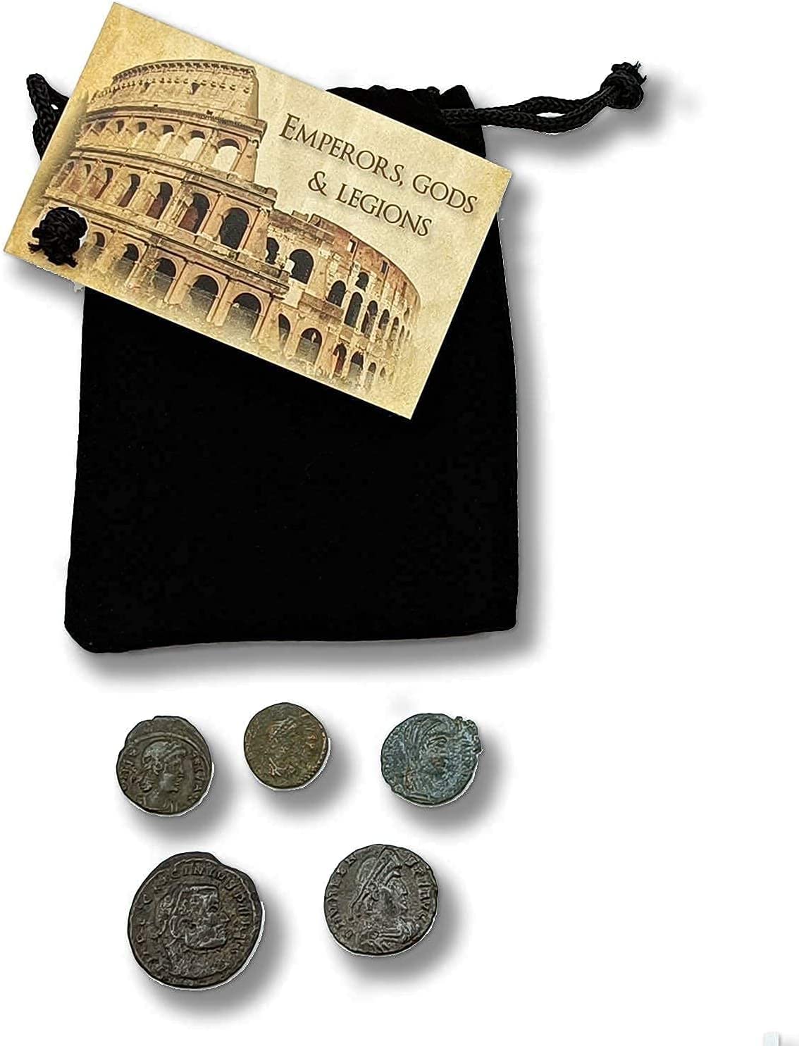 5 Original Imperial Roman Coins in a Coin Grab Bag - Rare Coins of Emperors, Gods & Legions - Coins Collection