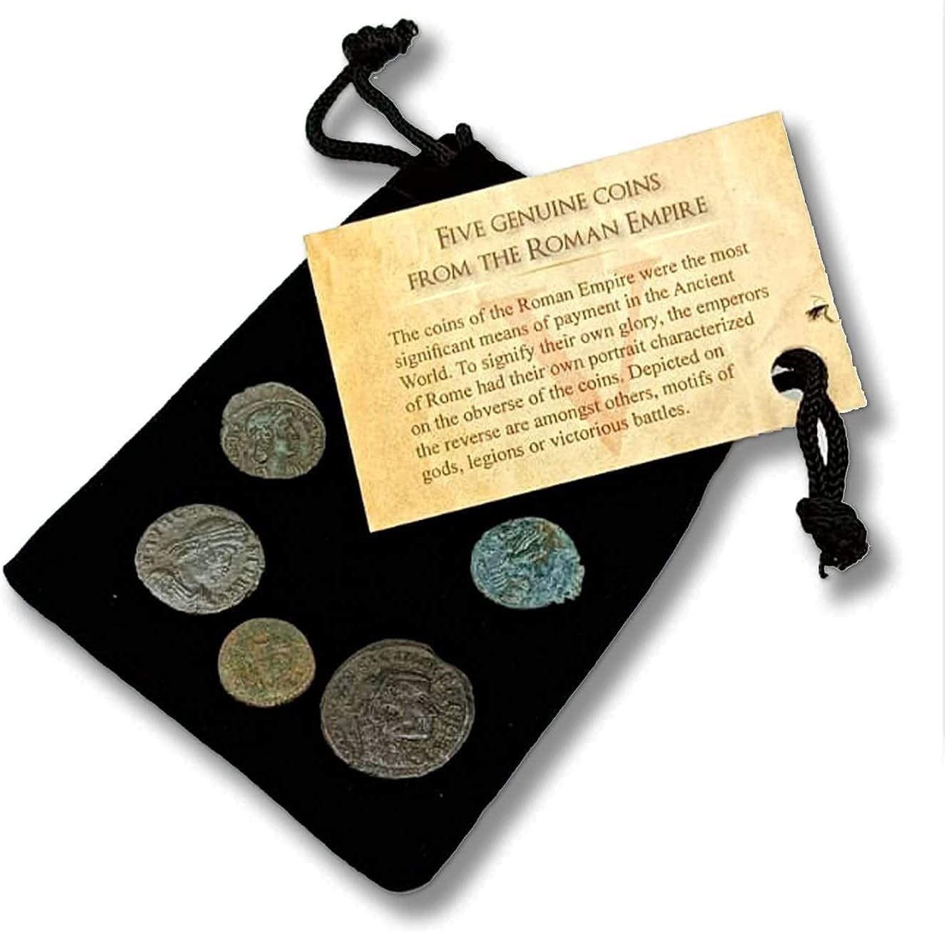 5 Original Imperial Roman Coins in a Coin Grab Bag - Rare Coins of Emperors, Gods & Legions - Coins Collection