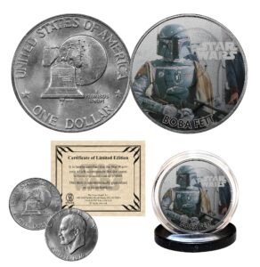 boba fett - star wars officially licensed 1976 eisenhower ike dollar u.s. coin