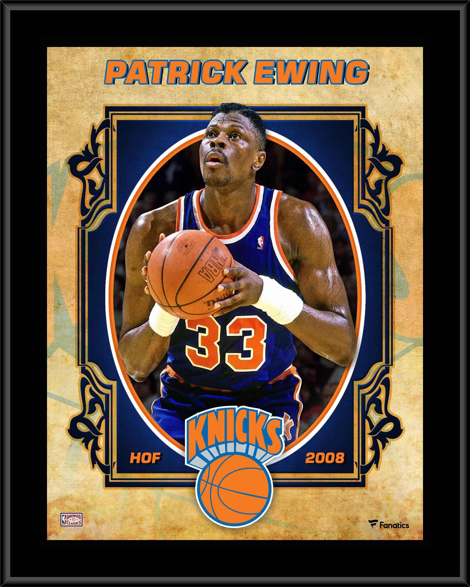 Patrick Ewing New York Knicks 10.5" x 13" Sublimated Hardwood Classics Player Plaque - NBA Team Plaques and Collages