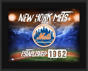 new york mets 10.5" x 13" sublimated horizontal team logo plaque - mlb team plaques and collages