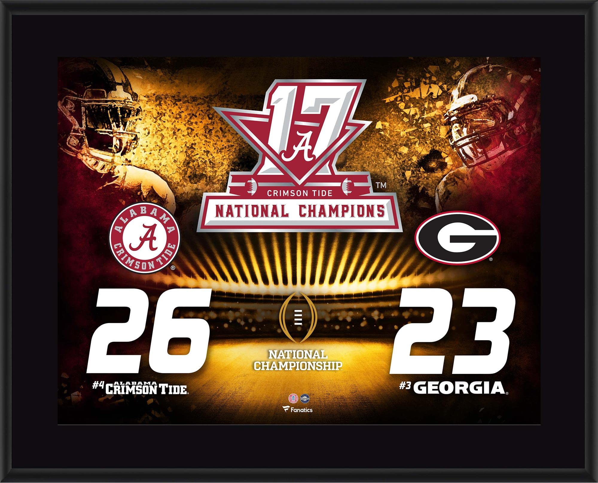 Alabama Crimson Tide 10.5" x 13" College Football Playoff 2017 National Champions Sublimated Plaque - College Team Plaques and Collages