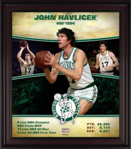 john havlicek boston celtics framed 15" x 17" hardwood classics player collage - nba player plaques and collages