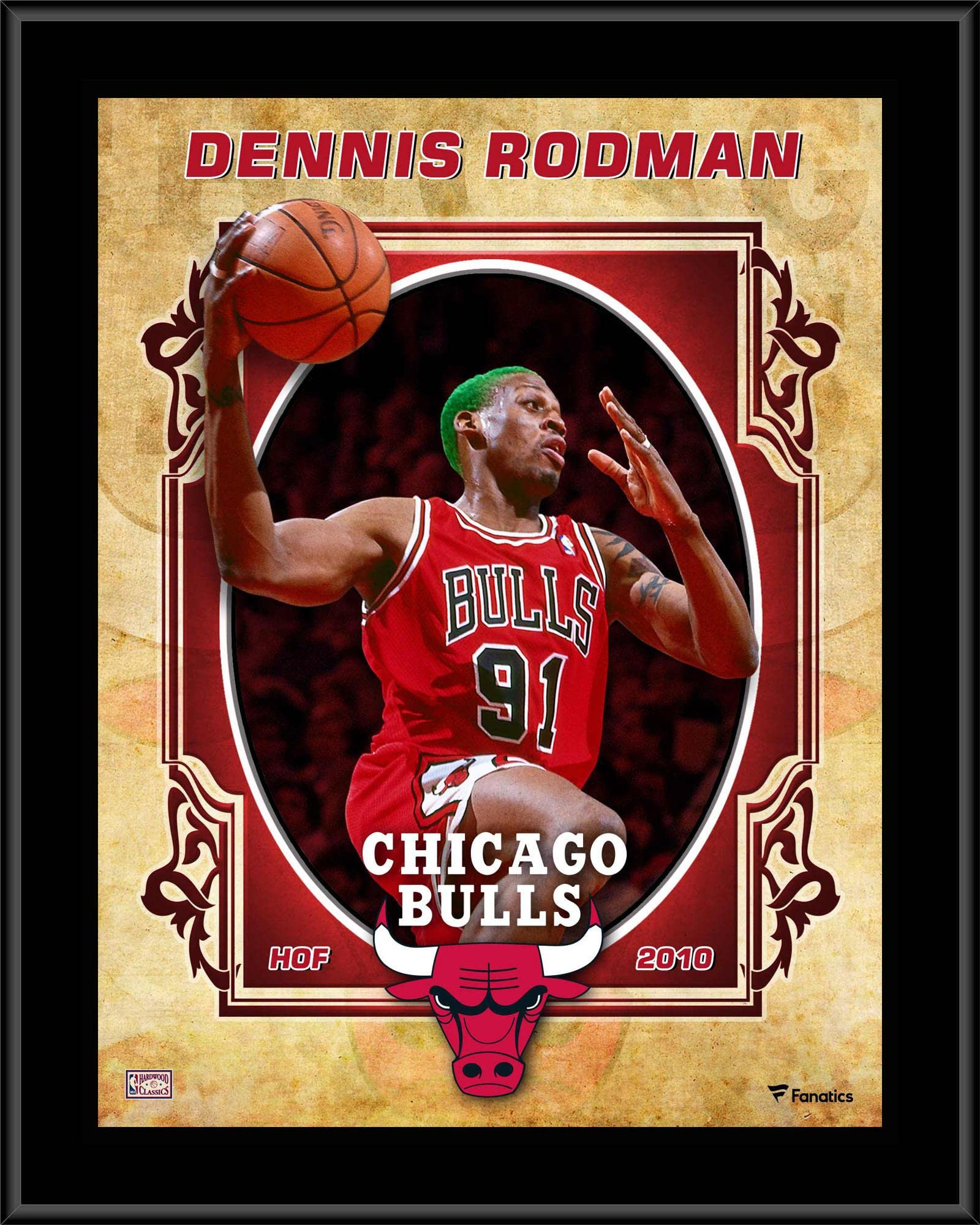 Dennis Rodman Chicago Bulls 10.5" x 13" Sublimated Hardwood Classics Player Plaque - NBA Team Plaques and Collages