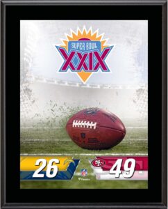 san francisco 49ers vs. san diego chargers super bowl xxix 10.5" x 13" sublimated plaque - nfl team plaques and collages