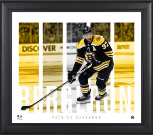 patrice bergeron boston bruins framed 15" x 17" player panel collage - nhl player plaques and collages