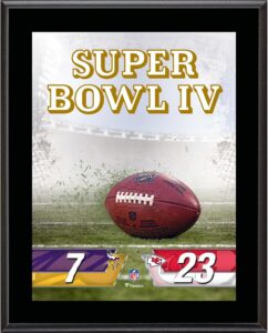 kansas city chiefs vs. minnesota vikings super bowl iv 10.5" x 13" sublimated plaque - nfl team plaques and collages