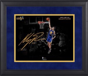 klay thompson golden state warriors framed 11" x 14" 2017 nba finals champions dunk spotlight photograph - facsimile signature - nba player plaques and collages