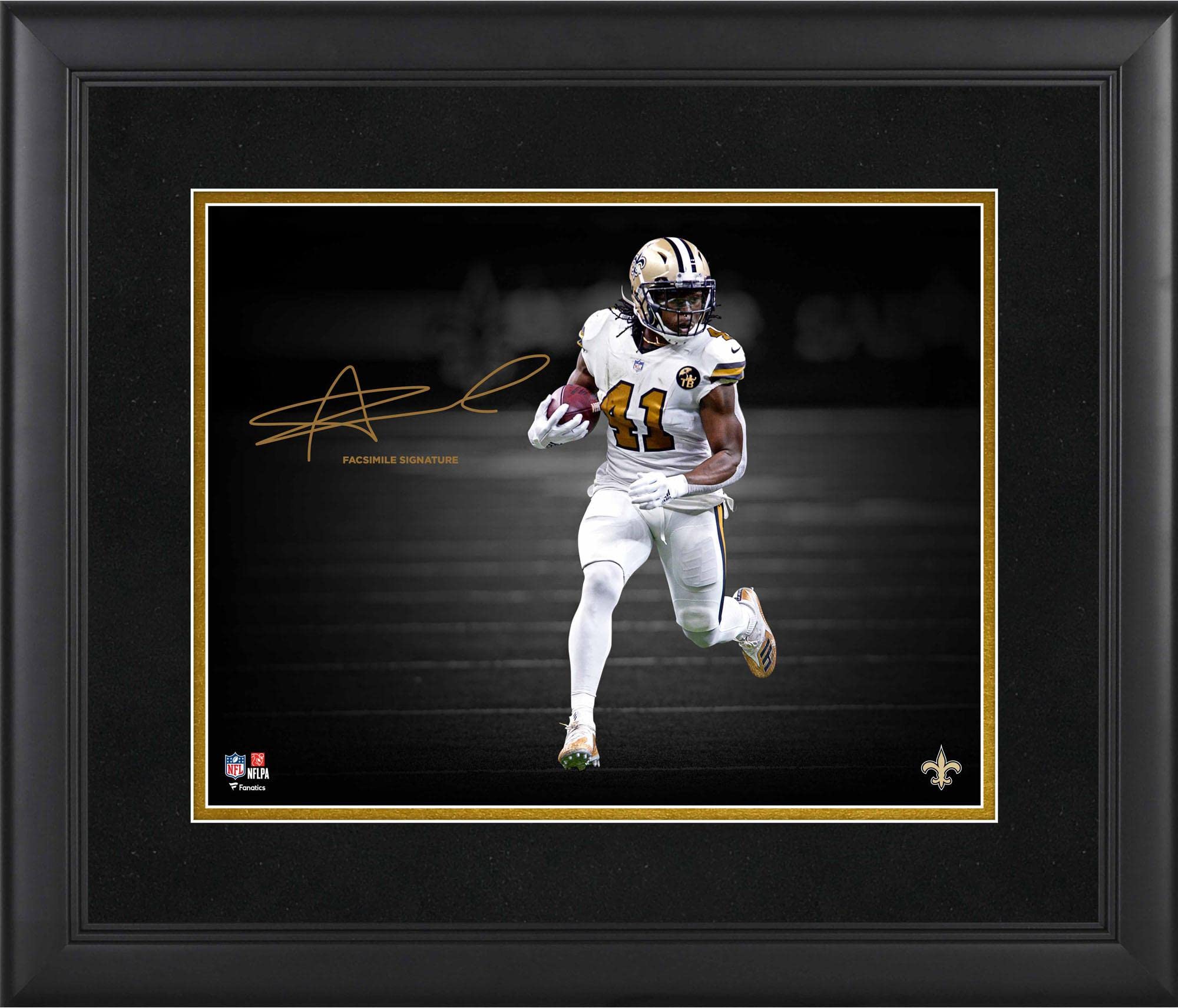 Alvin Kamara New Orleans Saints Framed 11" x 14" Spotlight Photograph - Facsimile Signature - NFL Player Plaques and Collages