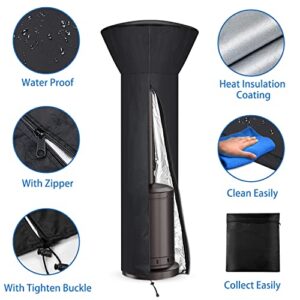 ZEJUN Patio Heater Covers, Waterproof Outdoor Heater Cover, Propane Heater Covers for Standing Heater, 87" x 33" x 19" in Dustproof, Wind-Resistant, UV-Resistant, Snow-Resistant with Storage Bag