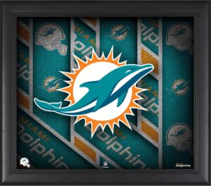 miami dolphins framed 15" x 17" team threads collage - nfl team plaques and collages