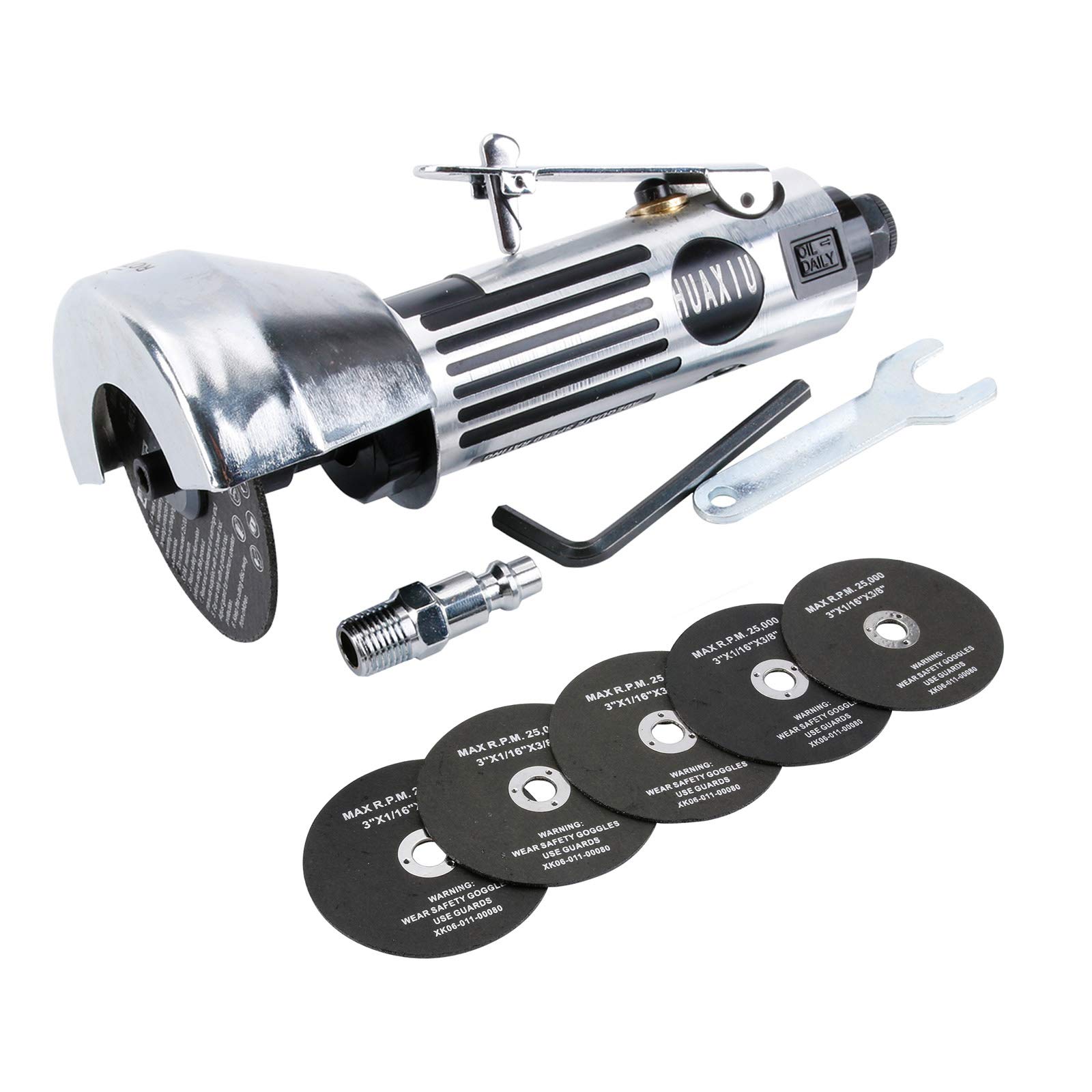 HUAXIU 3inch Air Cut Off Tool Include 6Pcs 3 inch Cut Off Wheel,Free Speed 20000RPM