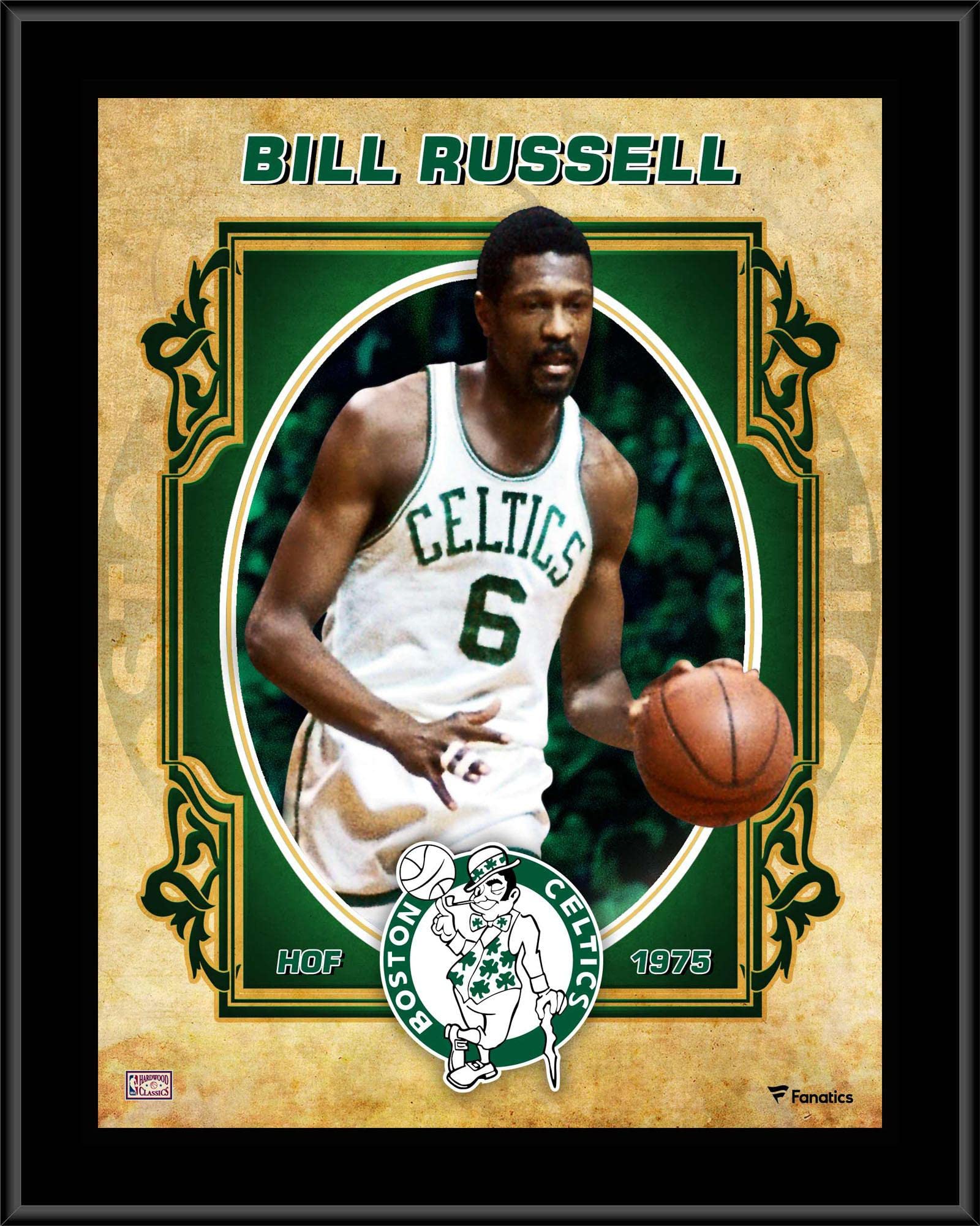 Bill Russell Boston Celtics 10.5" x 13" Sublimated Hardwood Classics Player Plaque - NBA Player Plaques and Collages