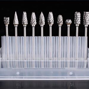 Tungsten Carbide Rotary Burr Set with 1/8" Shank, Double Cut Carving Bits for Rotary Tool Accessories for DIY Woodworking, Polishing, Drilling