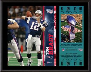 tom brady new england patriots 12" x 15" super bowl xxxvi plaque with replica ticket - nfl player plaques and collages