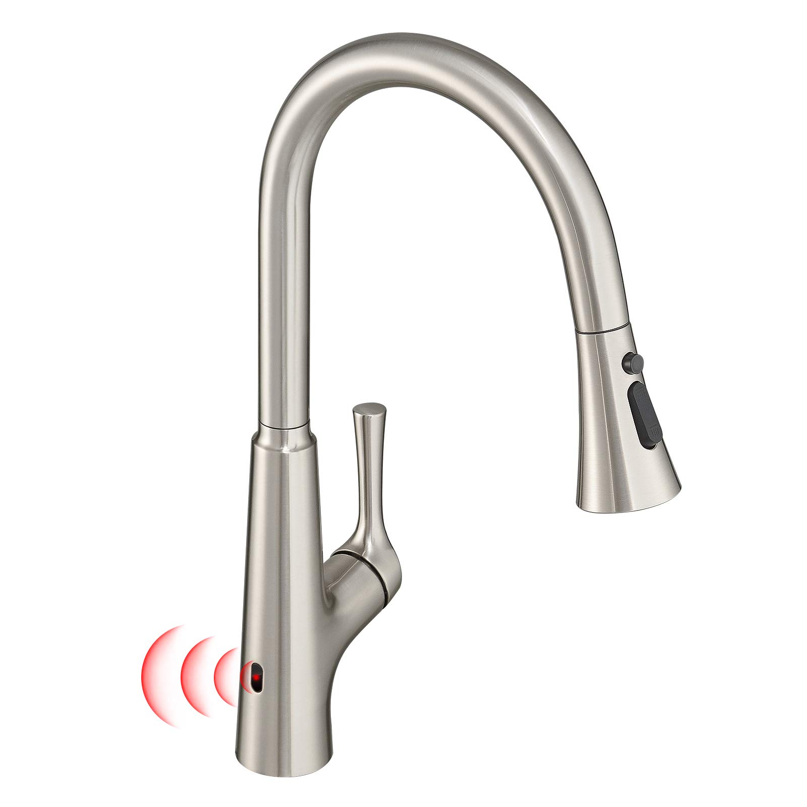 GIMILI Touchless Kitchen Faucet with Pull Down Sprayer, Single Handle Motion Sensor Activated Hands-Free Kitchen Sink Faucet Brushed Nickel