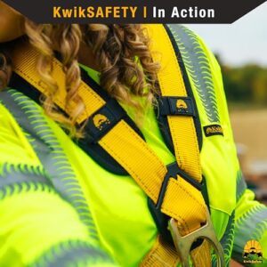 KwikSafety - Charlotte, NC - MONSOON Safety Harness [4 HEAVY DUTY D-RINGS] ANSI Tested OSHA Compliant Fall Protection Arrest Full Body Construction