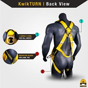 KwikSafety - Charlotte, NC - MONSOON Safety Harness [4 HEAVY DUTY D-RINGS] ANSI Tested OSHA Compliant Fall Protection Arrest Full Body Construction