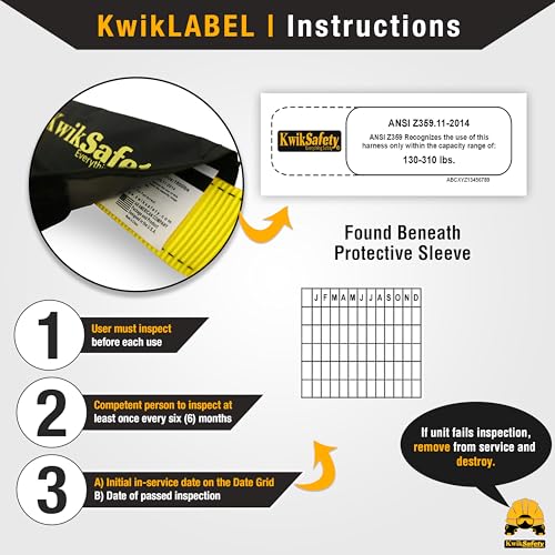 KwikSafety - Charlotte, NC - MONSOON Safety Harness [4 HEAVY DUTY D-RINGS] ANSI Tested OSHA Compliant Fall Protection Arrest Full Body Construction